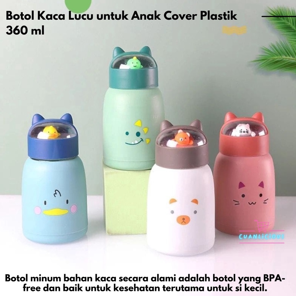 Jual SEGERA BELI Botol Kaca Lucu untuk Anak Cover Plastik 36 ml ...