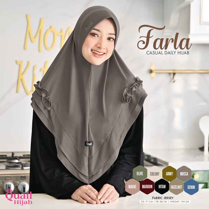 Jual Farla Casual Daily Hijab Wanita Original Quail Hijab Wanita fabric ...