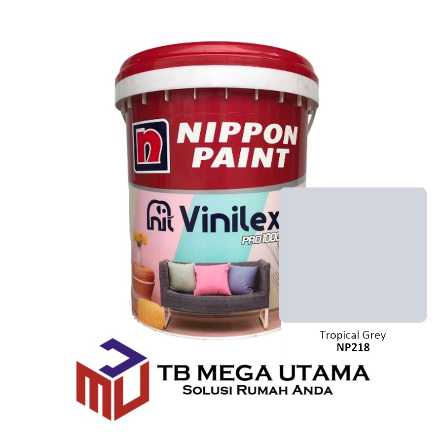 Jual Nippon Vinilex Pro 1000 NP218 Tropical Grey 20 Kg | Cat Tembok ...