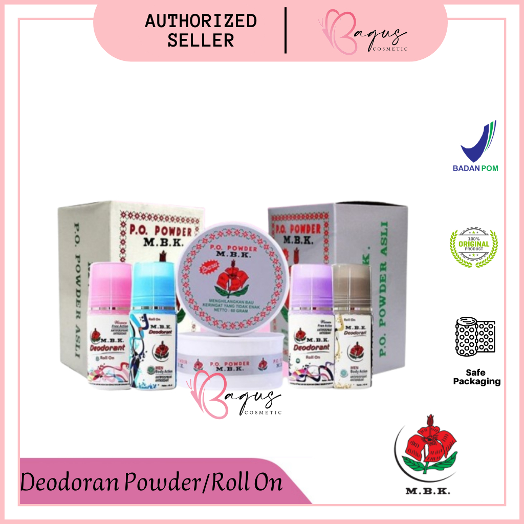 Jual ⭐BAGUS⭐ M.B.K Deodorant Powder Sachet | Bulat | Roll On Hitam Pink ...