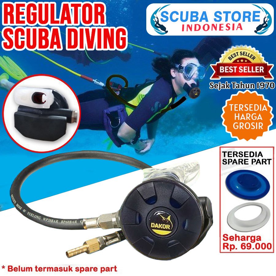 Jual Regulator Dacor Hookah Octopus 2nd Second Stage Kompressor Selang ...