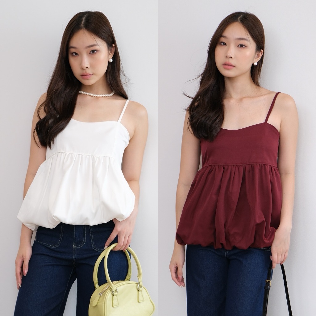 Jual Solene Bubble Hem Tank Top | Shopee Indonesia