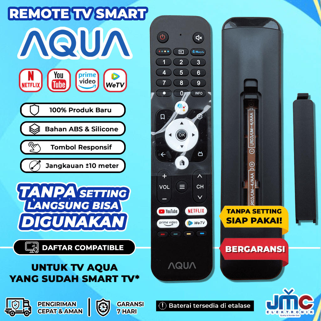 Jual Remote Remot TV AQUA Smart Android TV | Shopee Indonesia