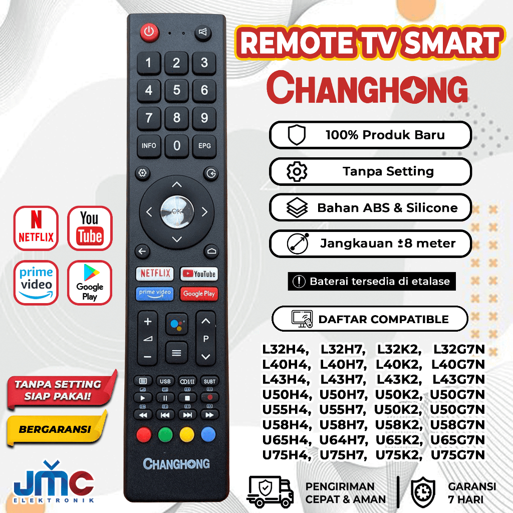 Jual Remote Remot TV Smart Android Changhong Original L32G7N L40G7N ...