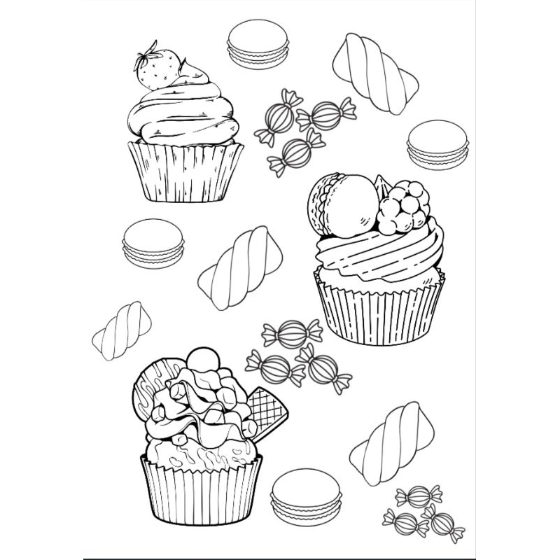Jual Mewarnai gambar kue/ coloring page | Shopee Indonesia