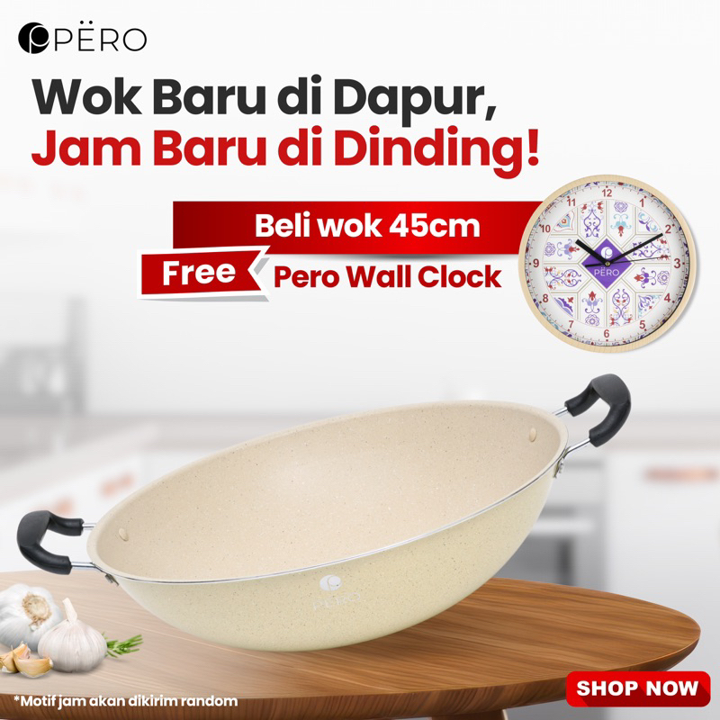 Jual [Super Sale 7.7] Pero Wokpan Jumbo 45cm 2 Handle Granite Nonstick ...