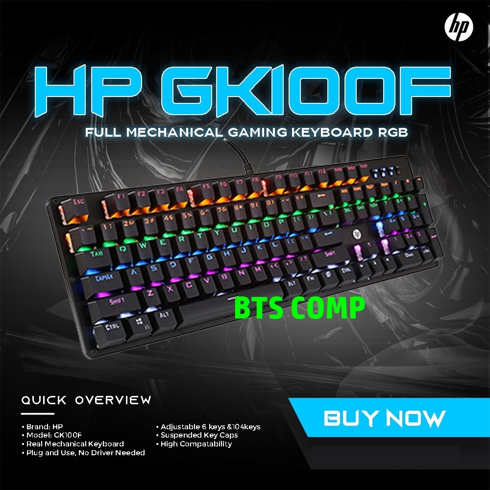 Jual Keyboard Gaming Mechanical HP GK100F - RGB Switch full Mechanical ...