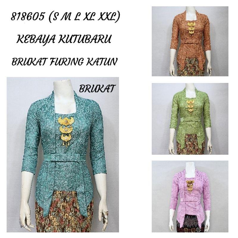 Jual Indah KEBAYA BRUKAT MODERN KUTUBARU LENGAN 7/8 Furing Katun KEBAYA ...