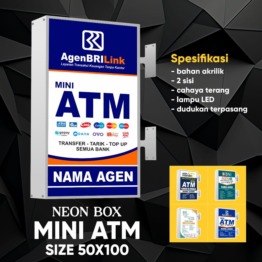 Jual NEON BOX AKRILIK - NEON BOX MINI ATM - NEON BOX BRILINK - NEON BOX ...