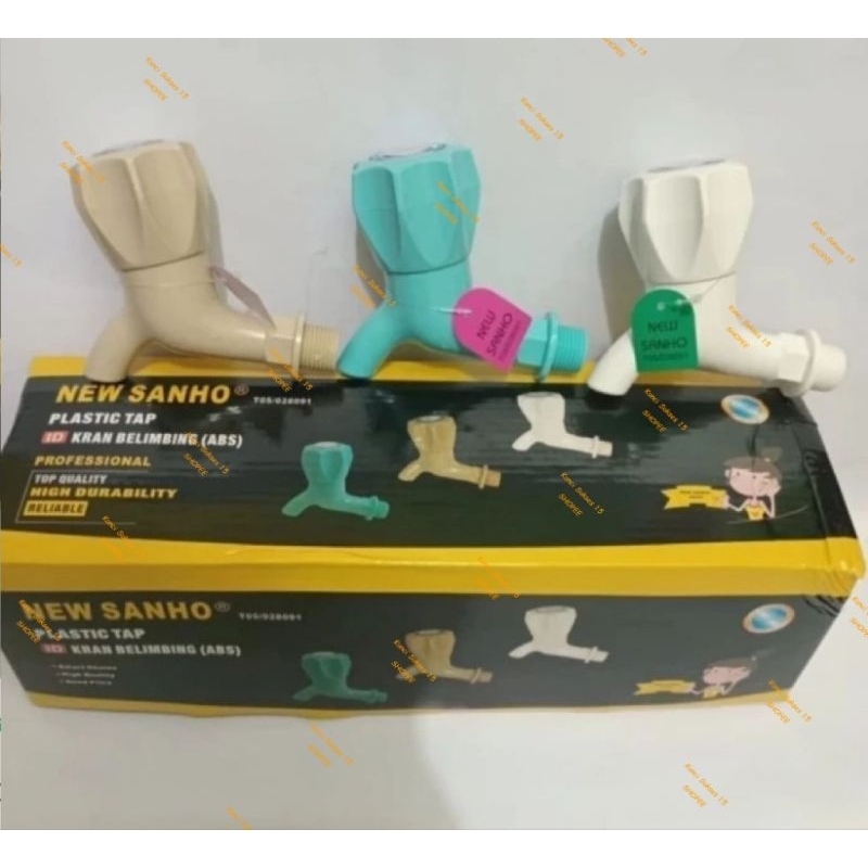 Jual Kran Air Pvc Abs 1/2" inch New Sanho / Keran Pvc Tembok Mahkota ...
