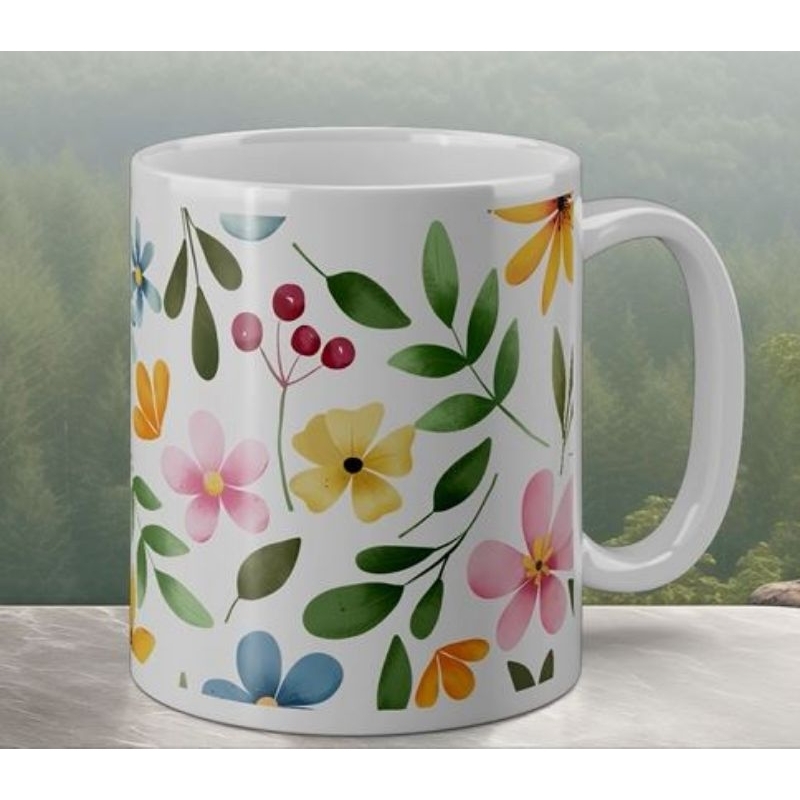 Jual Gelas mug custom variasi motif bunga untuk koleksi | Shopee Indonesia
