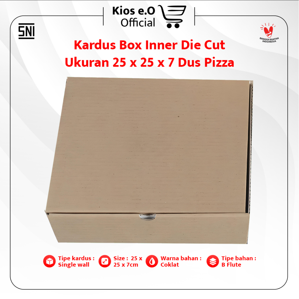 Jual Kardus box inner (box die cut ukuran 25x25x7 dus pizza bahan baru ...