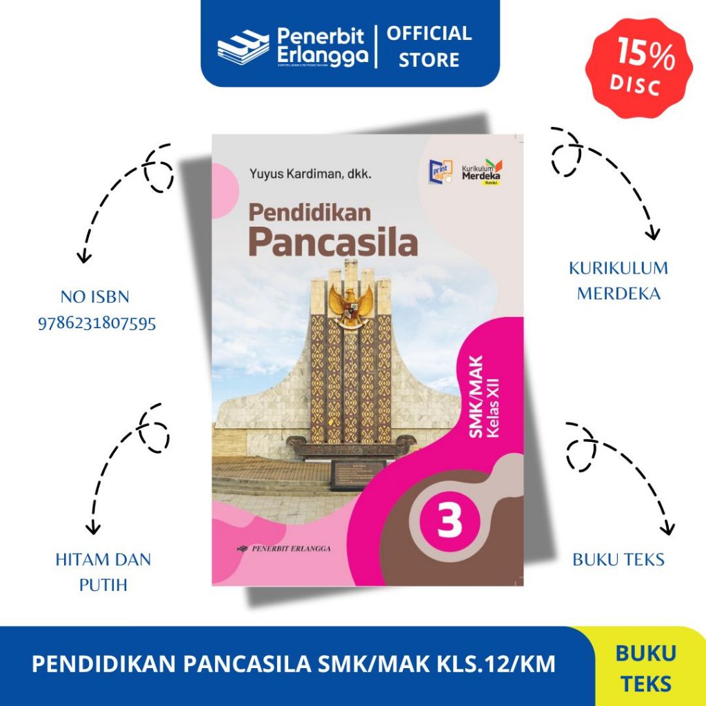 Jual [Erlangga Official] Pendidikan Pancasila Smk/Mak Kelas 12 Kurikulum Merdeka | Shopee Indonesia