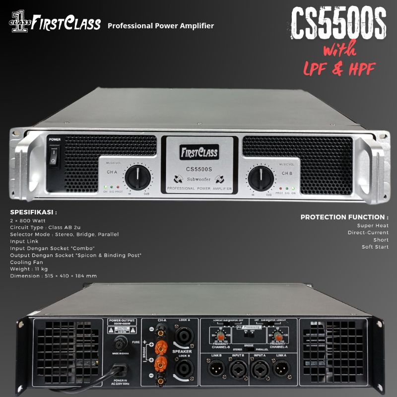 Jual Professional Power Amplifier 2 Channel With Crossover Firstclass ... Jual Professional Power Amplifier 2 Channel With Crossover Firstclass ...