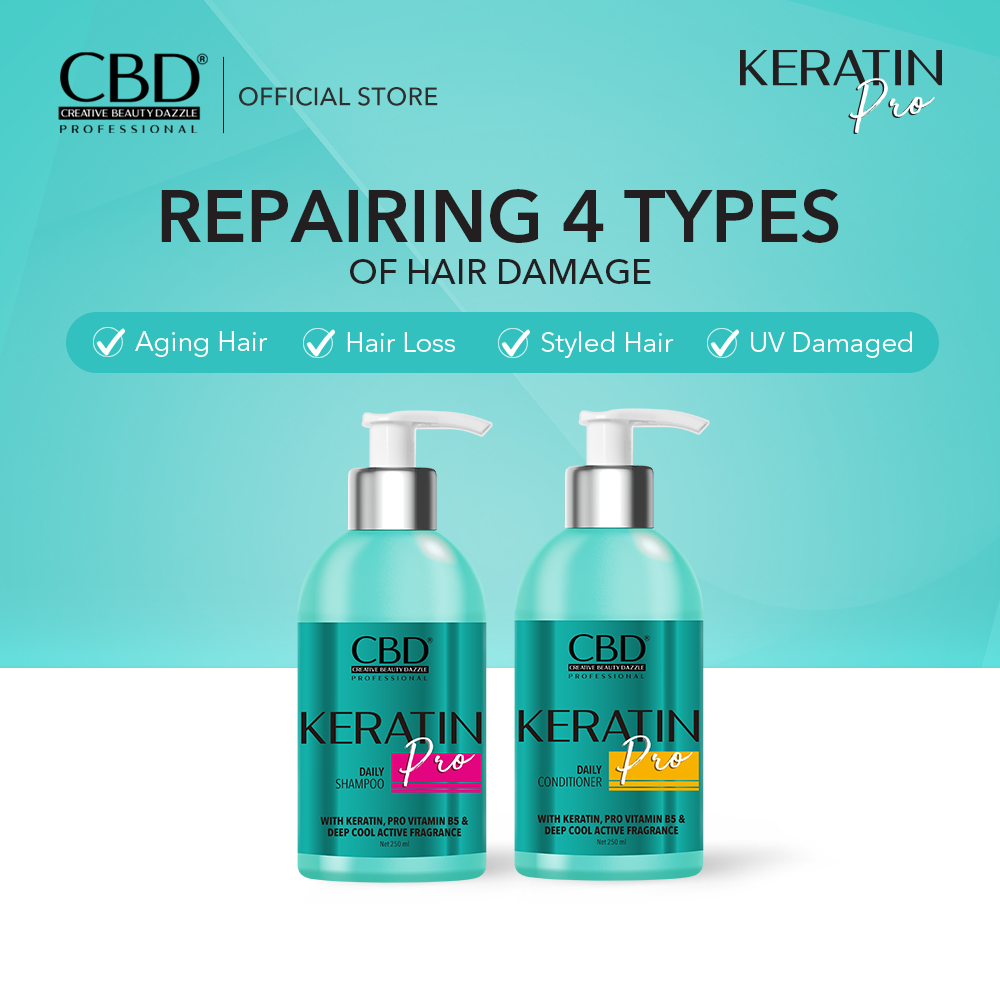 Jual CBD Professional Keratin Pro Daily Shampoo + Conditioner Travel ...