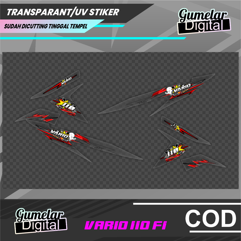 Jual STRIPING TRANSPARAN UV CLEAR SIMPEL HONDA VARIO 110 FI STAR DIESEL ...
