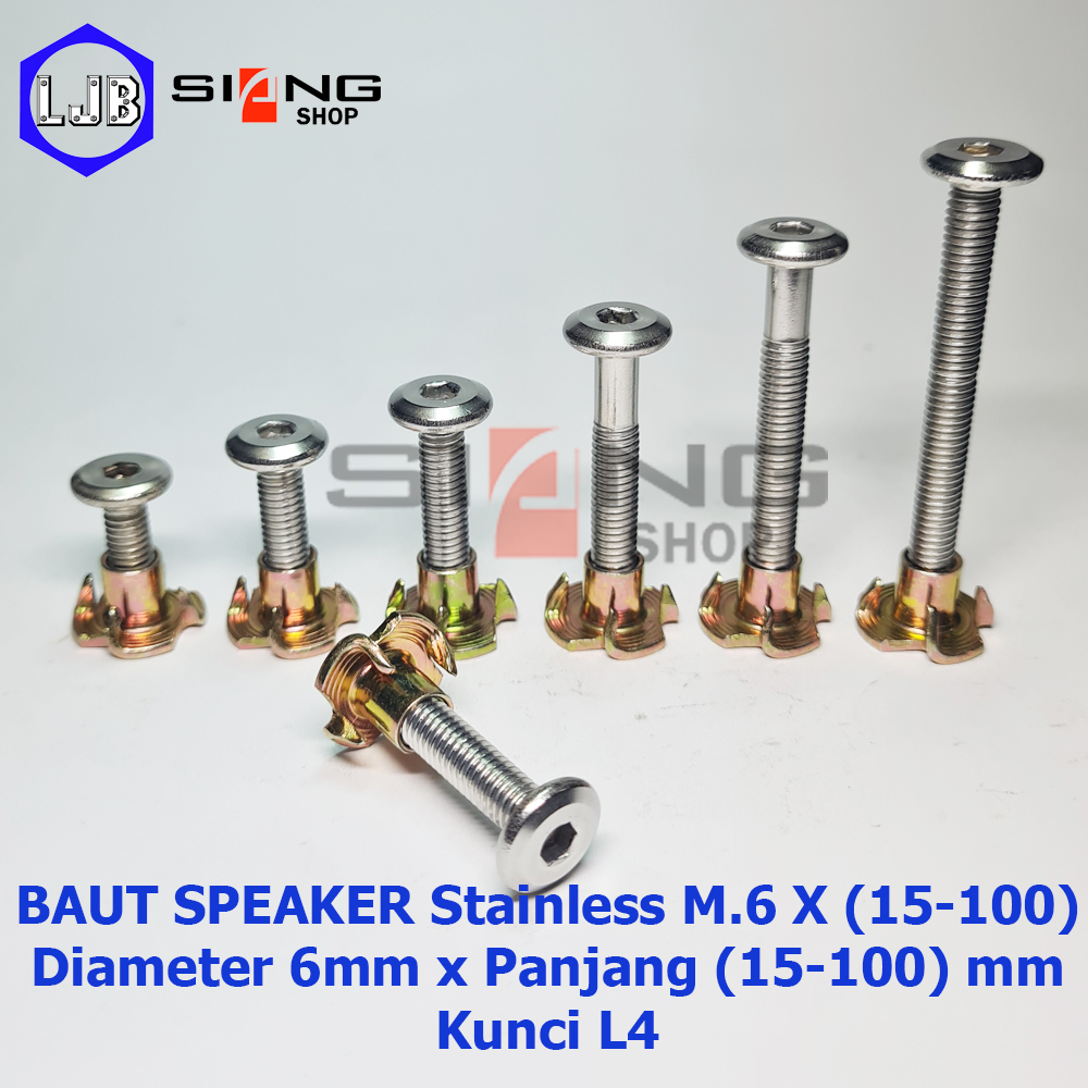 Jual Baut M6 JCBC Stainless Speaker Cakar panjang 15 sd 100mm | Shopee ...