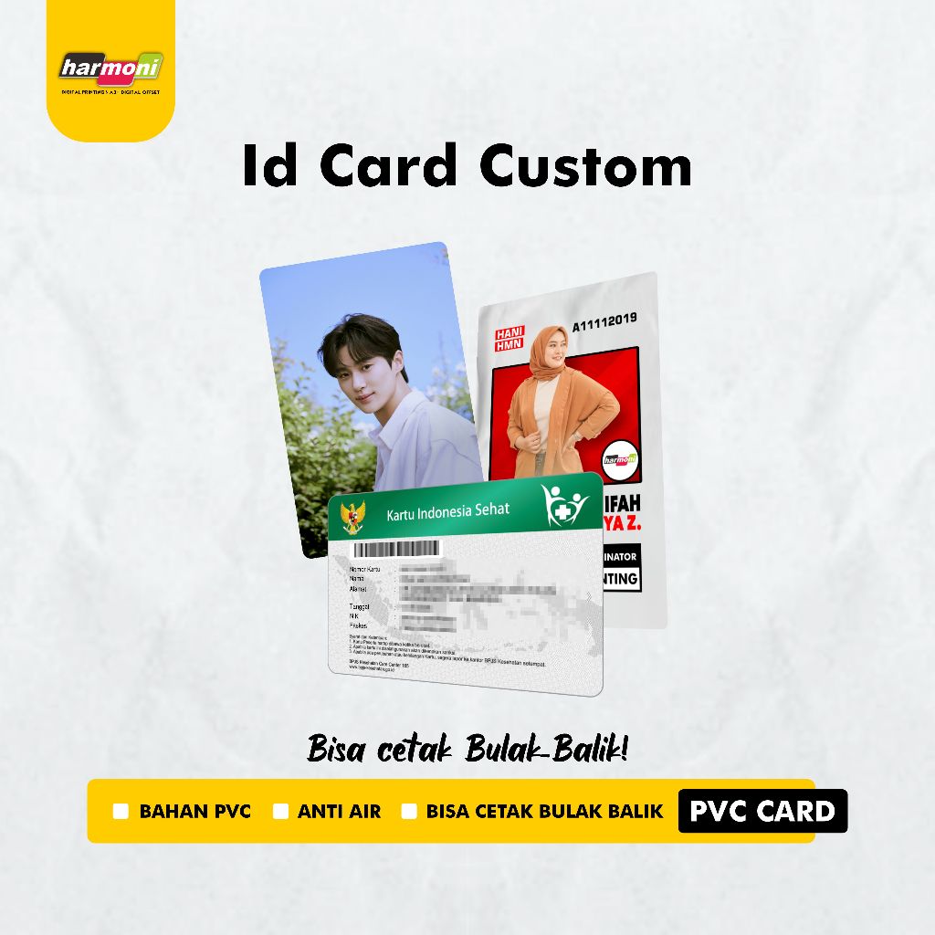 Jual Cetak Id Card PVC Custom | Bisa Cetak 2 sisi | Shopee Indonesia