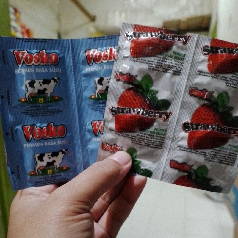 Jual Permen Vosko rasa susu vosko stroberi permen jadul | Shopee Indonesia