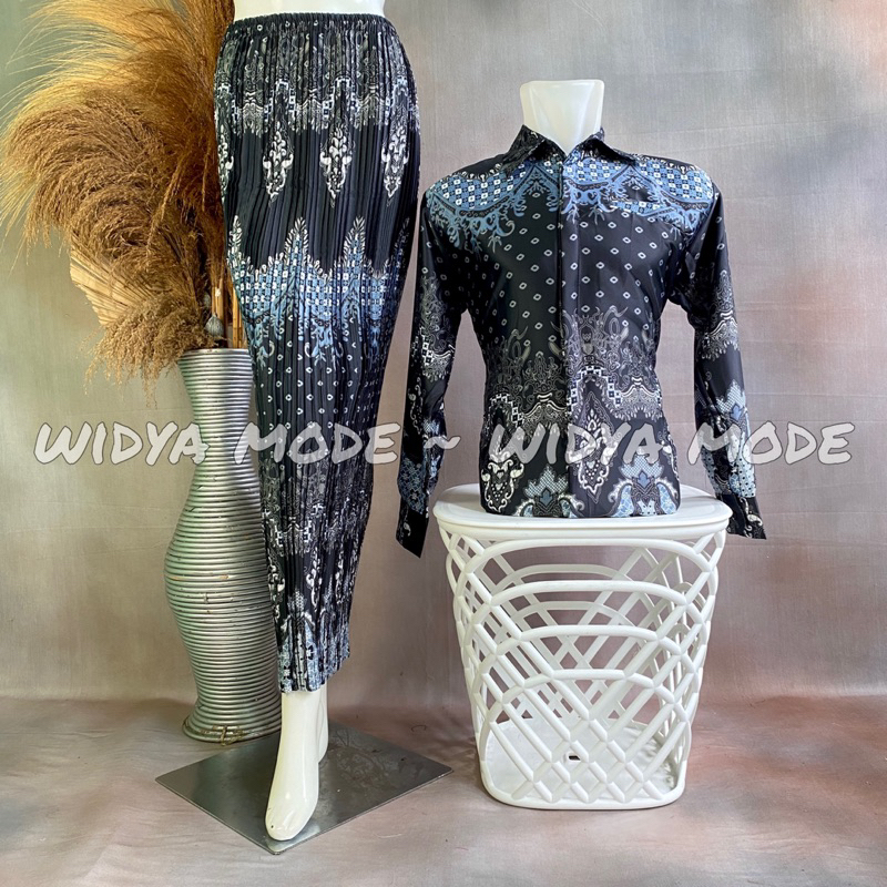 Jual Widya Mode - Batik Couple Rok Plisket Lengan Panjang Set Batik Seragaman | Shopee Indonesia