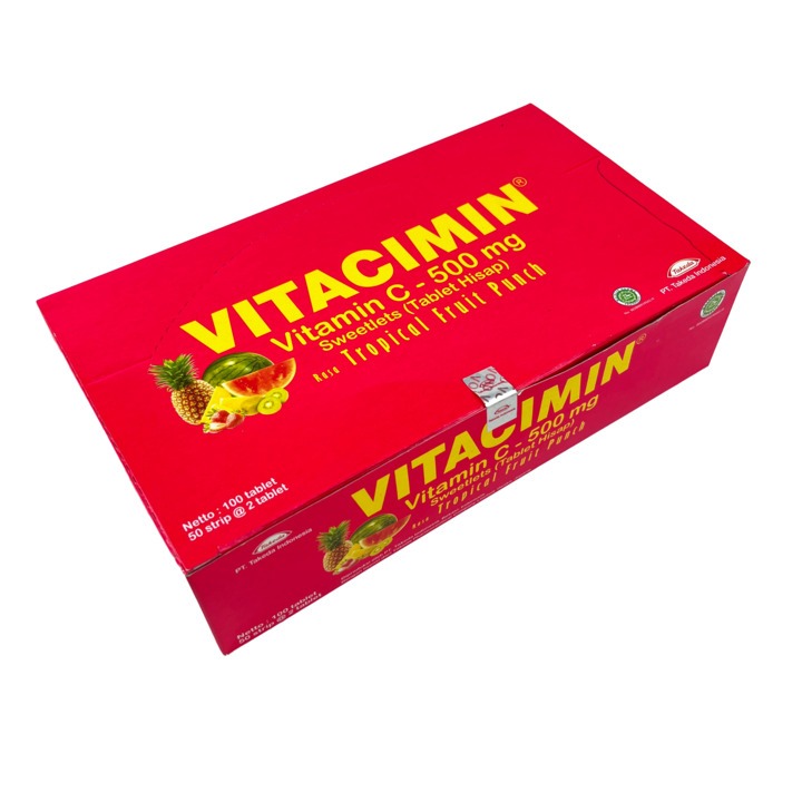 Jual VITACIMIN Vitamin C Box Besar - 500mg Tablet Hisap Rasa Fruit ...
