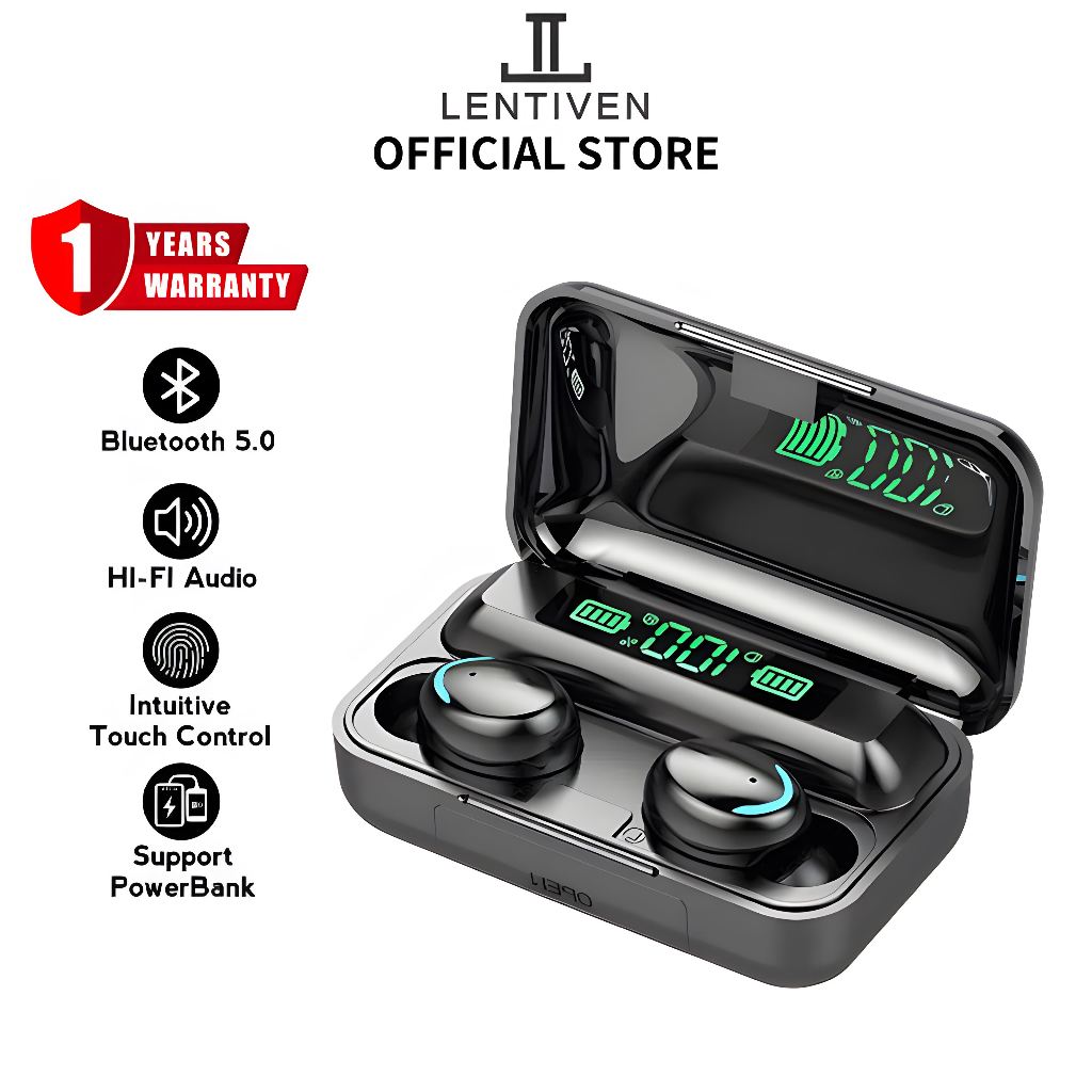 Jual LENTIVEN Earphone Headset Bluetooth Olahraga Tahan Air Wireless ...