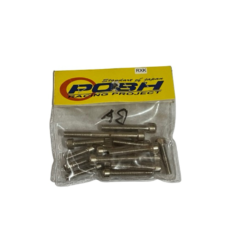 Jual Baut blok mesin RX king RXK posh chrome 1 set isi 17 pcs + kunci L | Shopee Indonesia