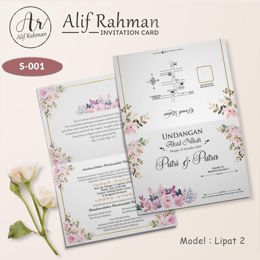 Jual UNDANGAN MINI LIPAT 2 LANDSCAPE AKAD NIKAH | Shopee Indonesia