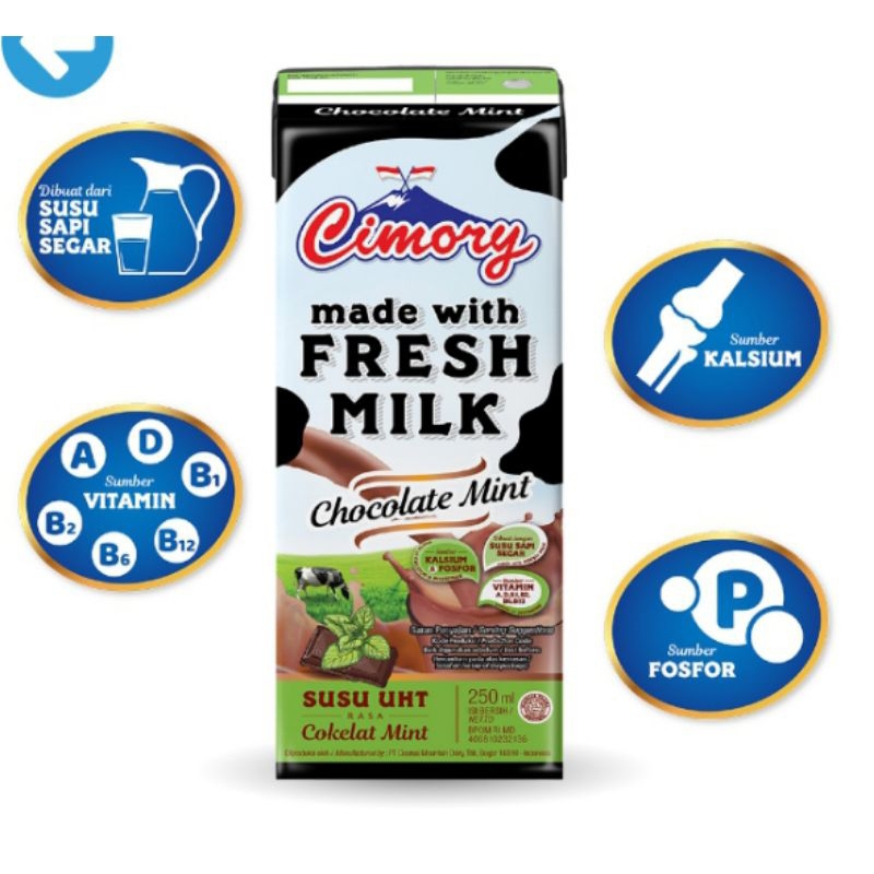 Jual Susu Cimory UHT Chocolate Mint 250 ml/ Coklat Mint BISA EKSPEDISI ...