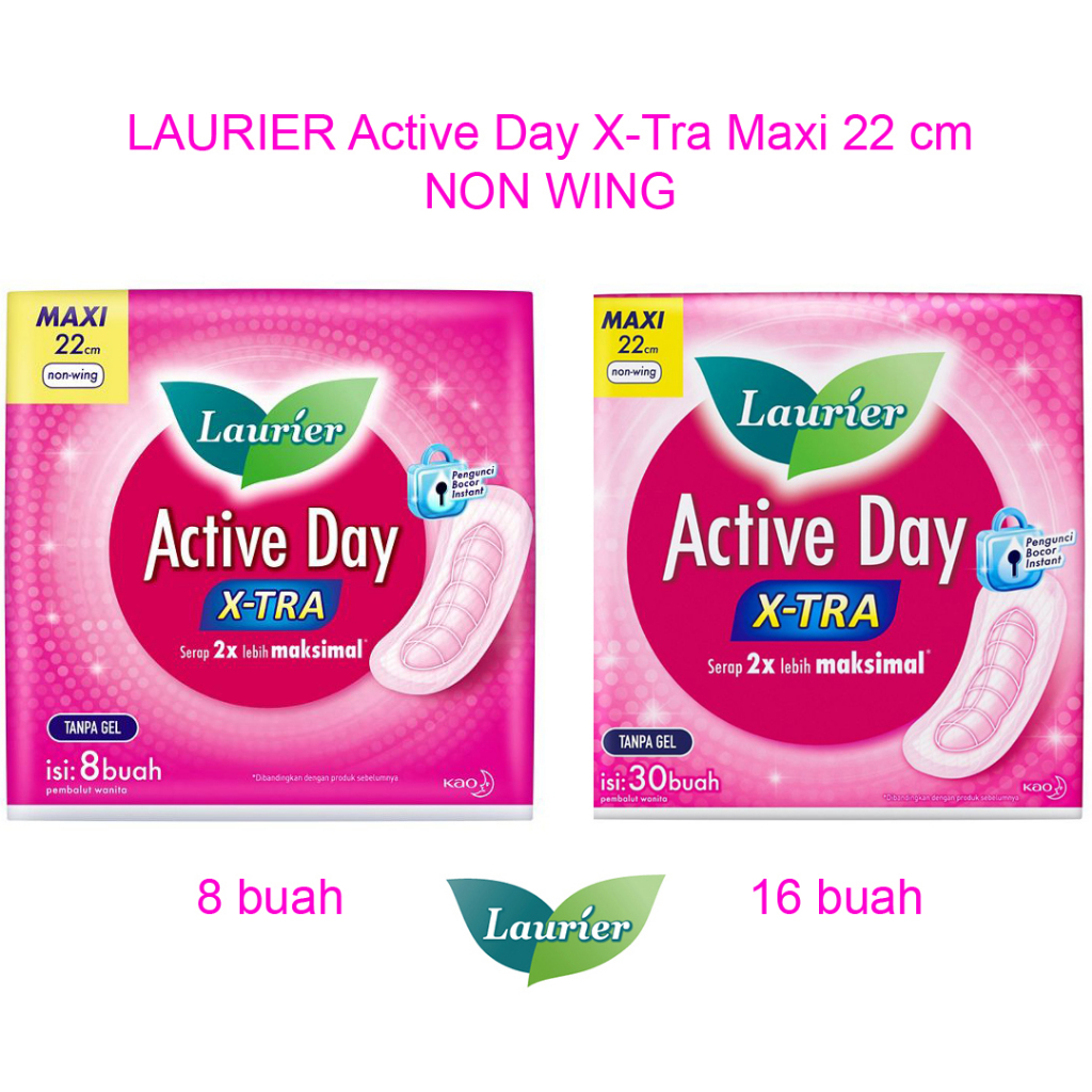 Jual Laurier Active Day X-TRA Maxi Pembalut 22 cm Non Wing isi 8s & 30s ...