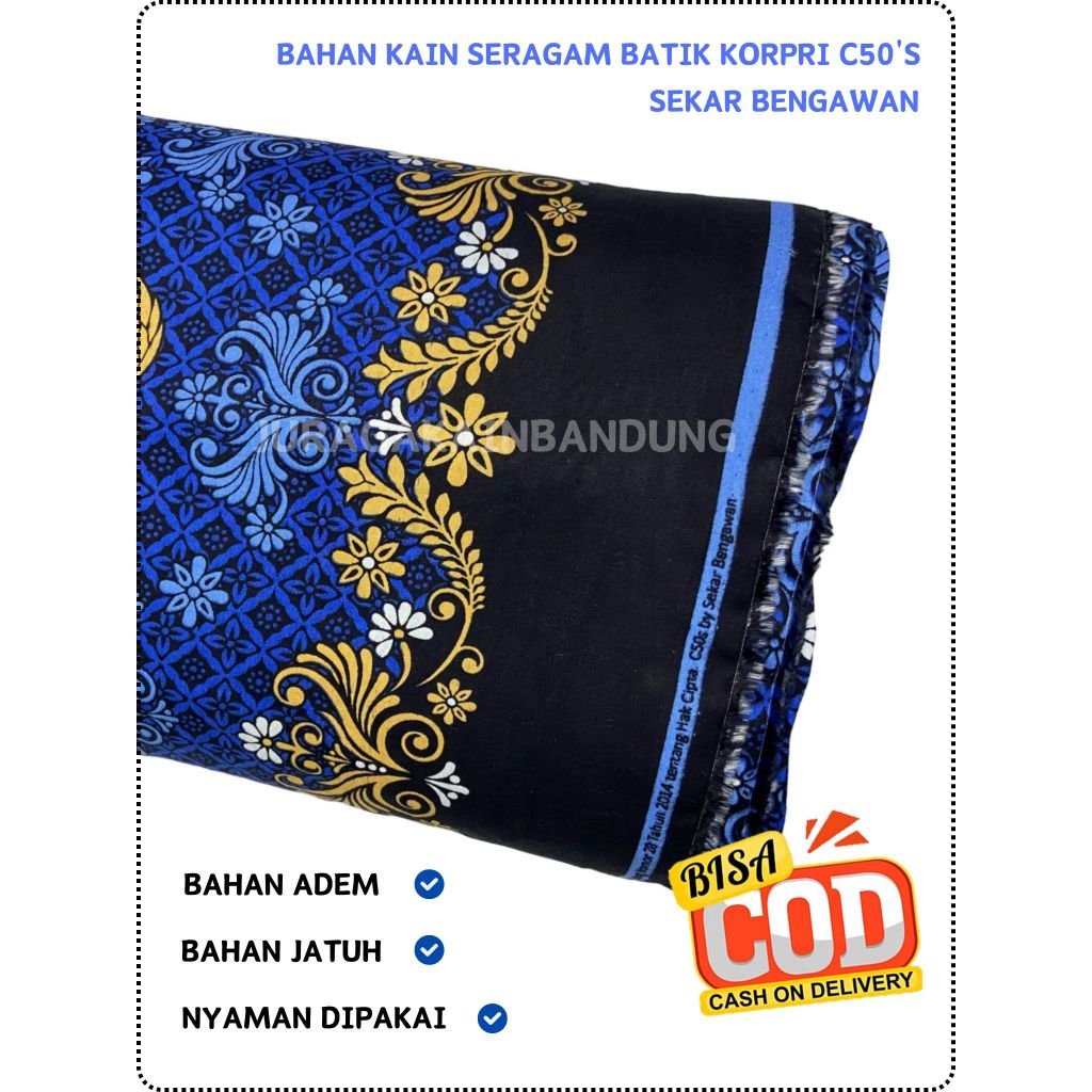 Jual ( Kain Seragam ) Kain Batik Seragam KORPRI COTTON 40S Terbaru 2025 SEKAR BE GAWAN PNS ...