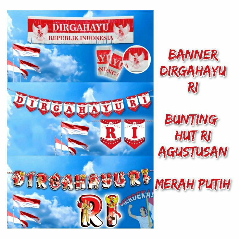 Jual Spanduk Agustusan Banner Dirgahayu RI Bunting Merah Putih ...