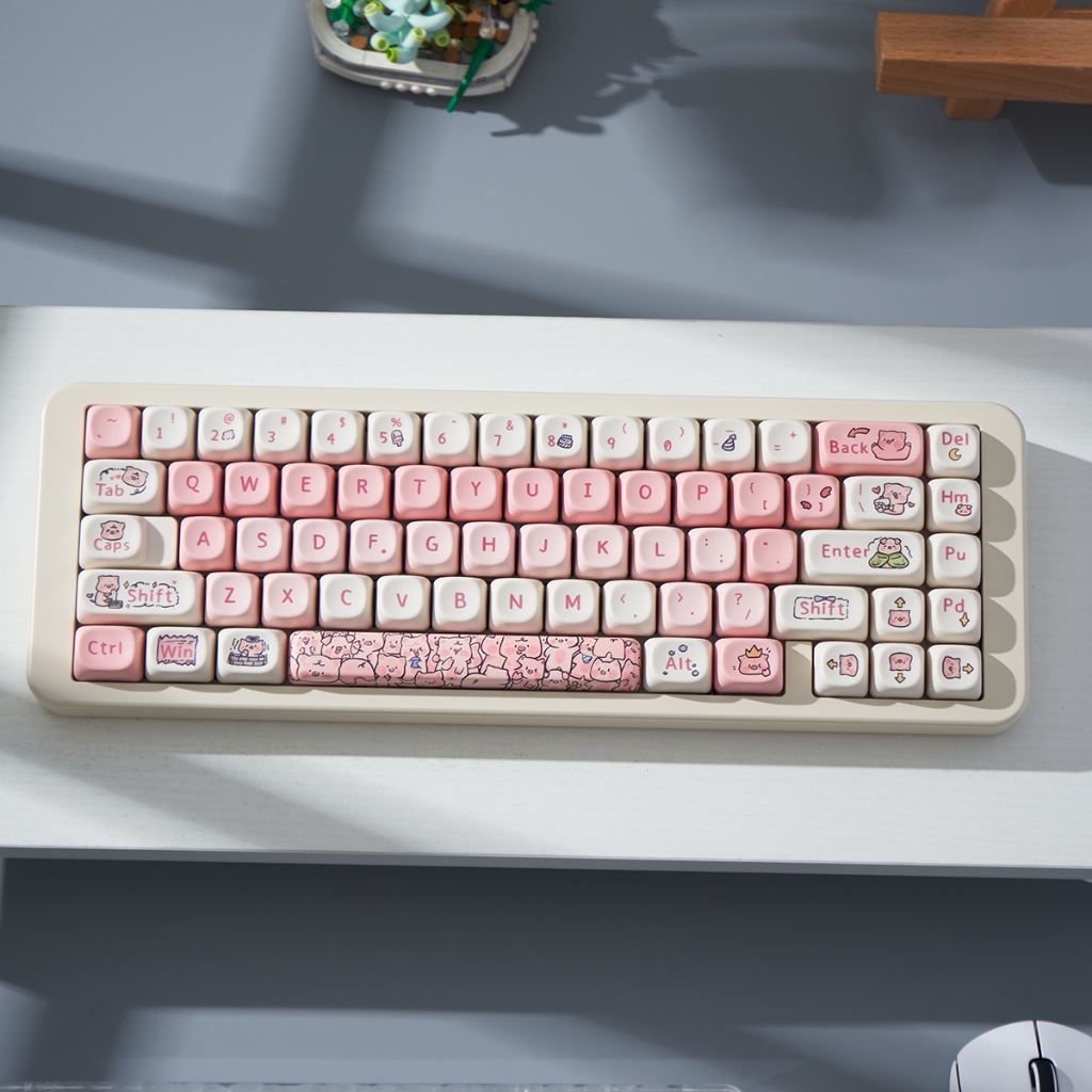 Jual ZIFRIEND Cute Pig Keycaps PBT Dye-sublimated 131 Keys | Shopee ...