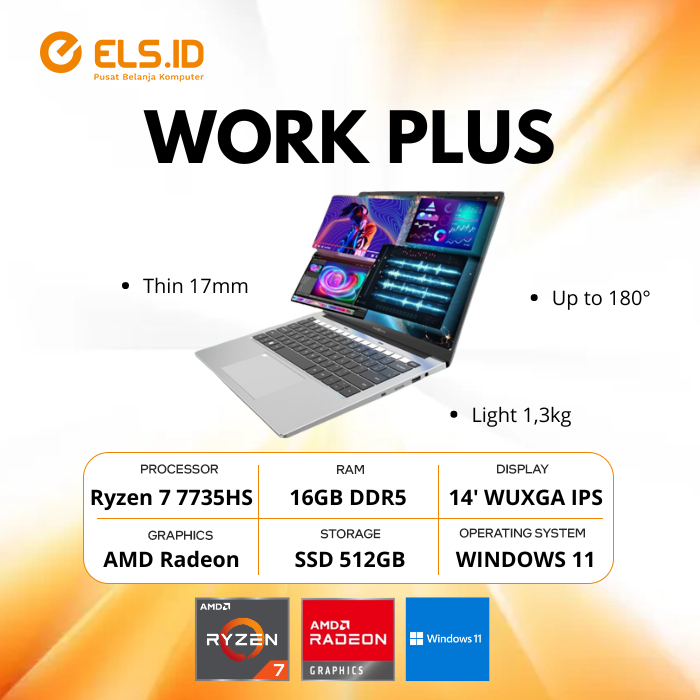 Jual Advan Work Plus Ryzen 7-7735HS 16GB SSD 512GB 14" W11 | Shopee ...
