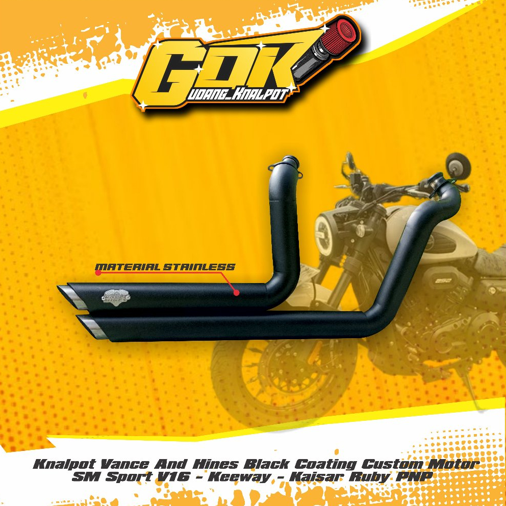 Jual Knalpot Vance And Hines Black Coating Custom Motor SM Sport V16 ...