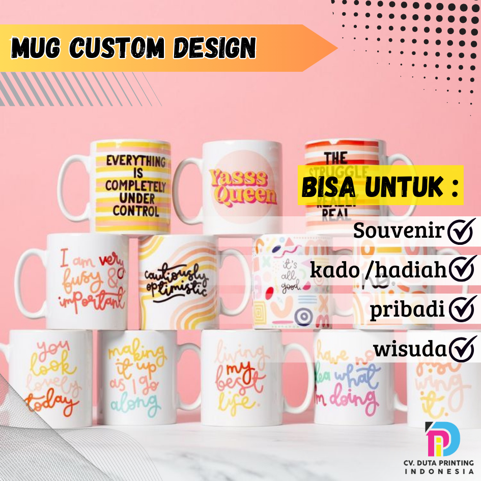 Jual MUG CUSTOM TANPA MINIMAL ORDER LANGSUNG JADI / FOTO / TULISAN ...