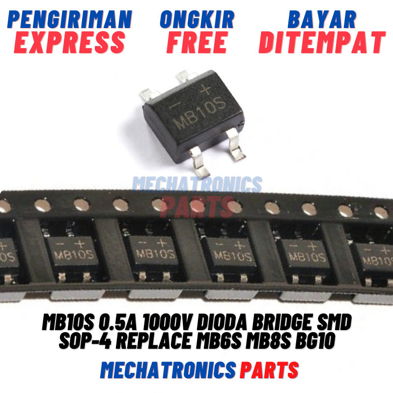 Jual [ICS-9011] MB10S 0.5A 1000V DIODA BRIDGE SMD SOP-4 REPLACE MB6S ...