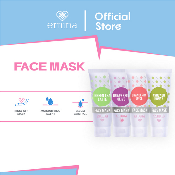 Jual EMINA FACE MASK - Cranberry Juice | Grape Seed Olive | Green Tea ...