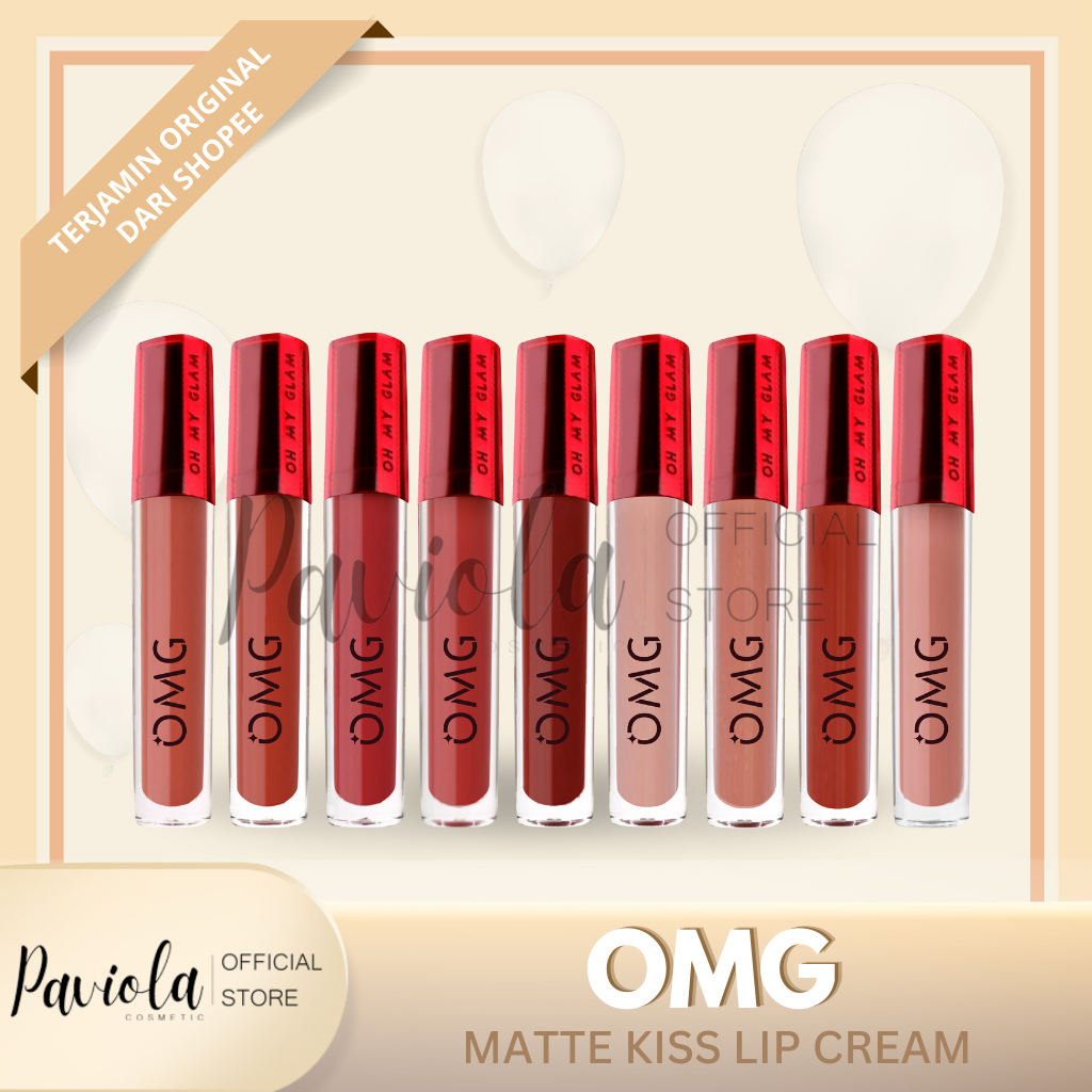 Jual ⚡Paviola⚡ OMG Oh My Glam Matte Kiss Lip Cream 3.5g - OMG Lipcream ...