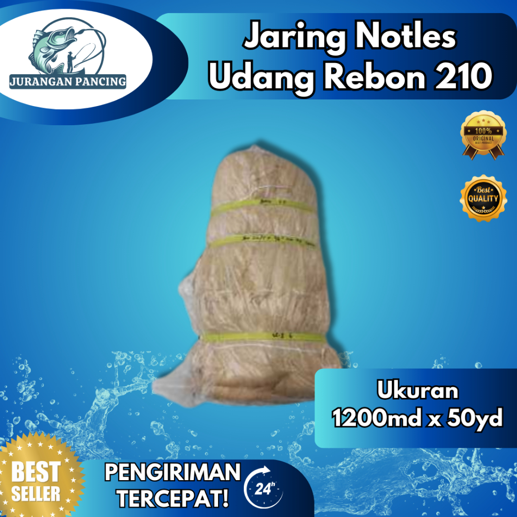 Jual jaring notles udang rebon 210/D5 3/8" Jaring nilon bolga / jaring ...