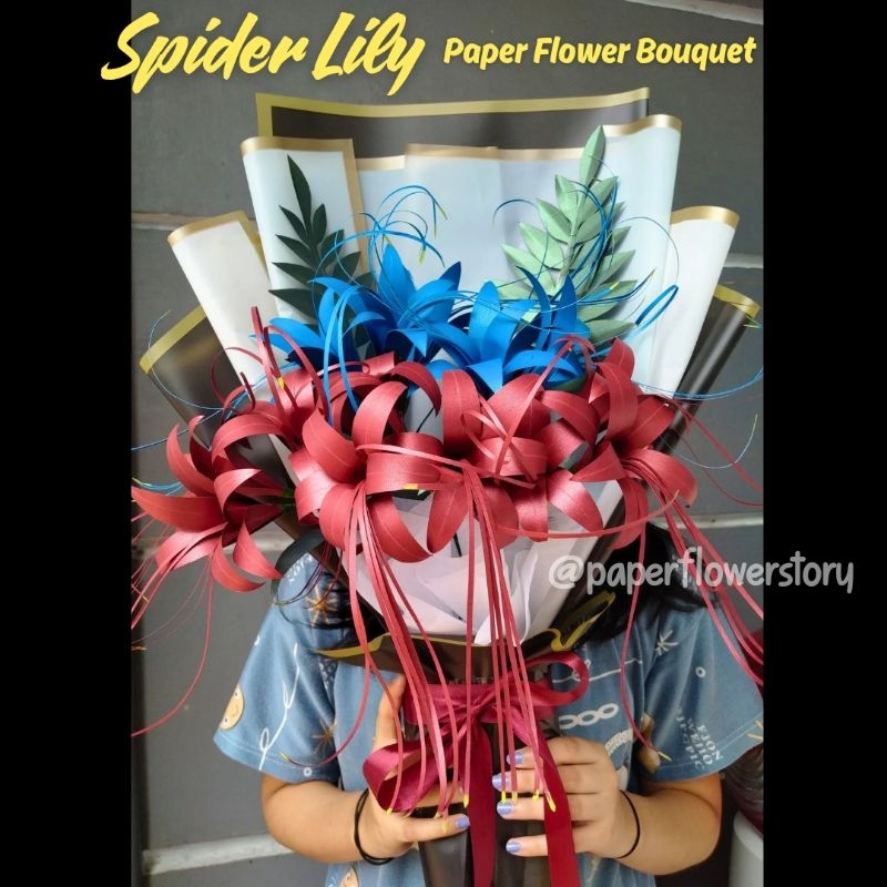 Jual Buket Bunga Lily Spider Custom Paper Flower Bouquet Higanbana ...
