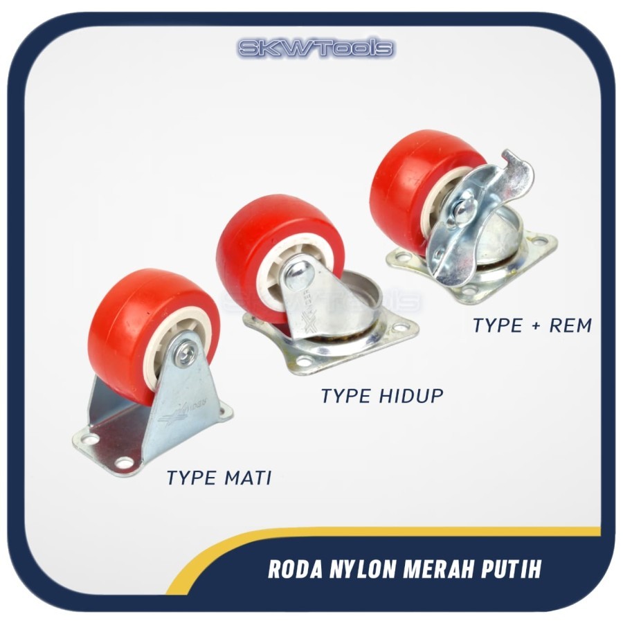 Jual Roda Trolley Troli Pu 1,5 inch 2 inch Hidup Mati + Rem Xander ...