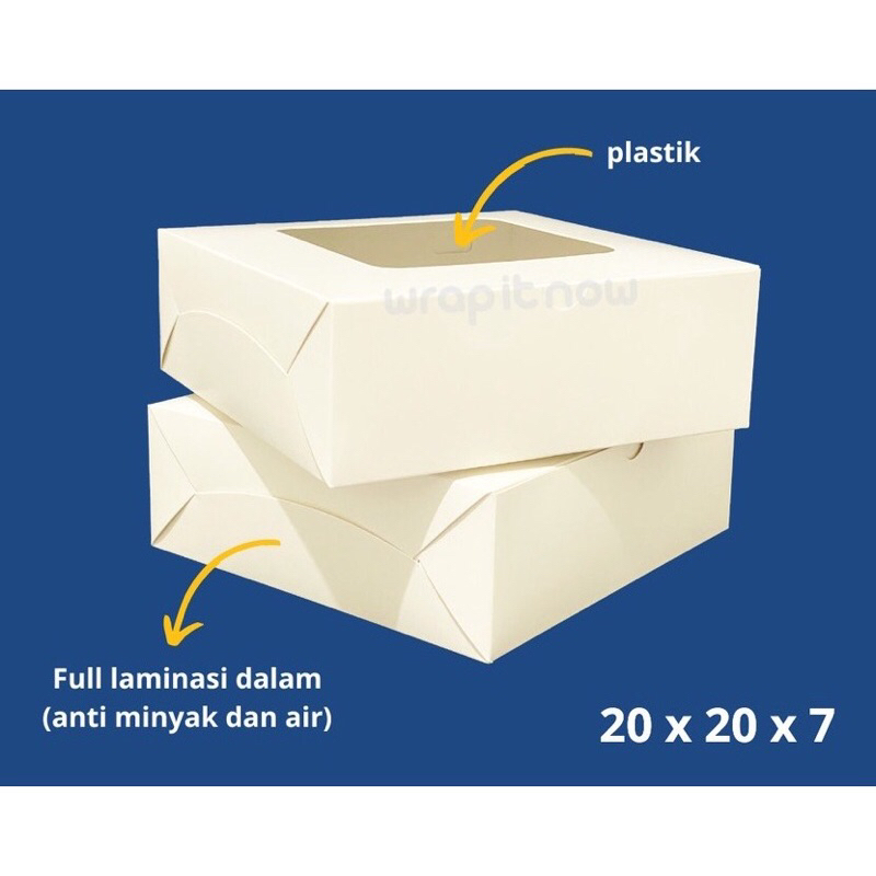 Jual box putih mika 20x20x7cm 5 pcs ivory laminasi 365 gsm | Shopee ...