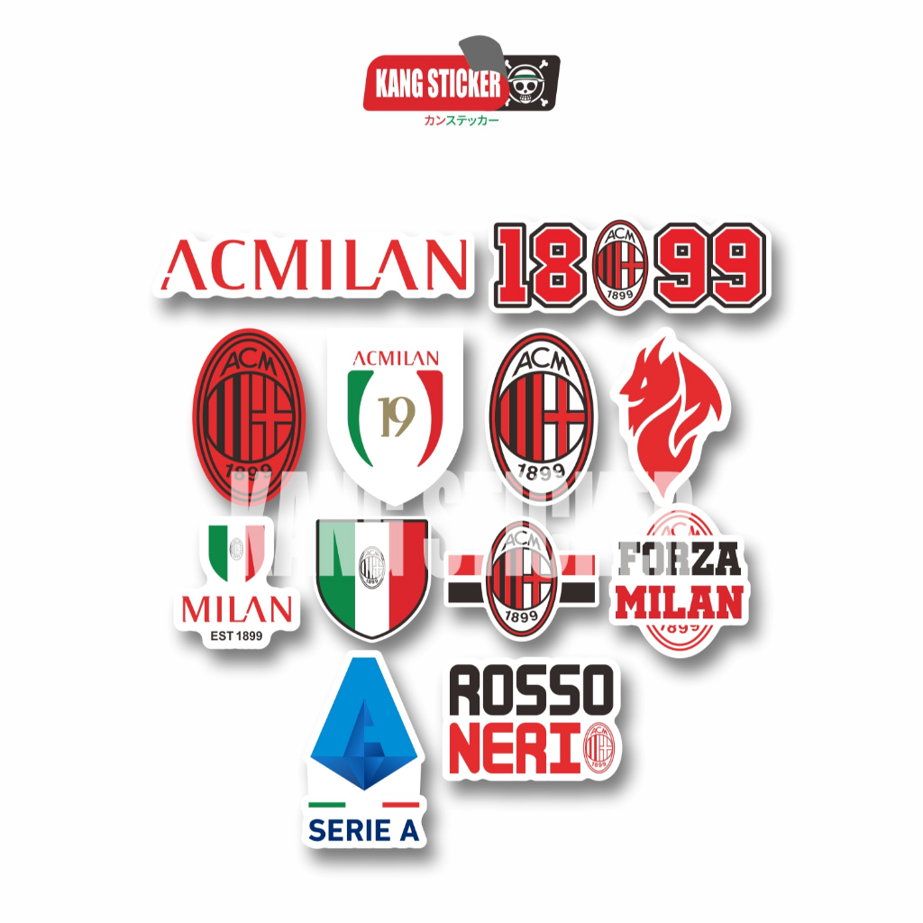 Jual STICKER PACK AC MILAN [12 pcs] | Shopee Indonesia