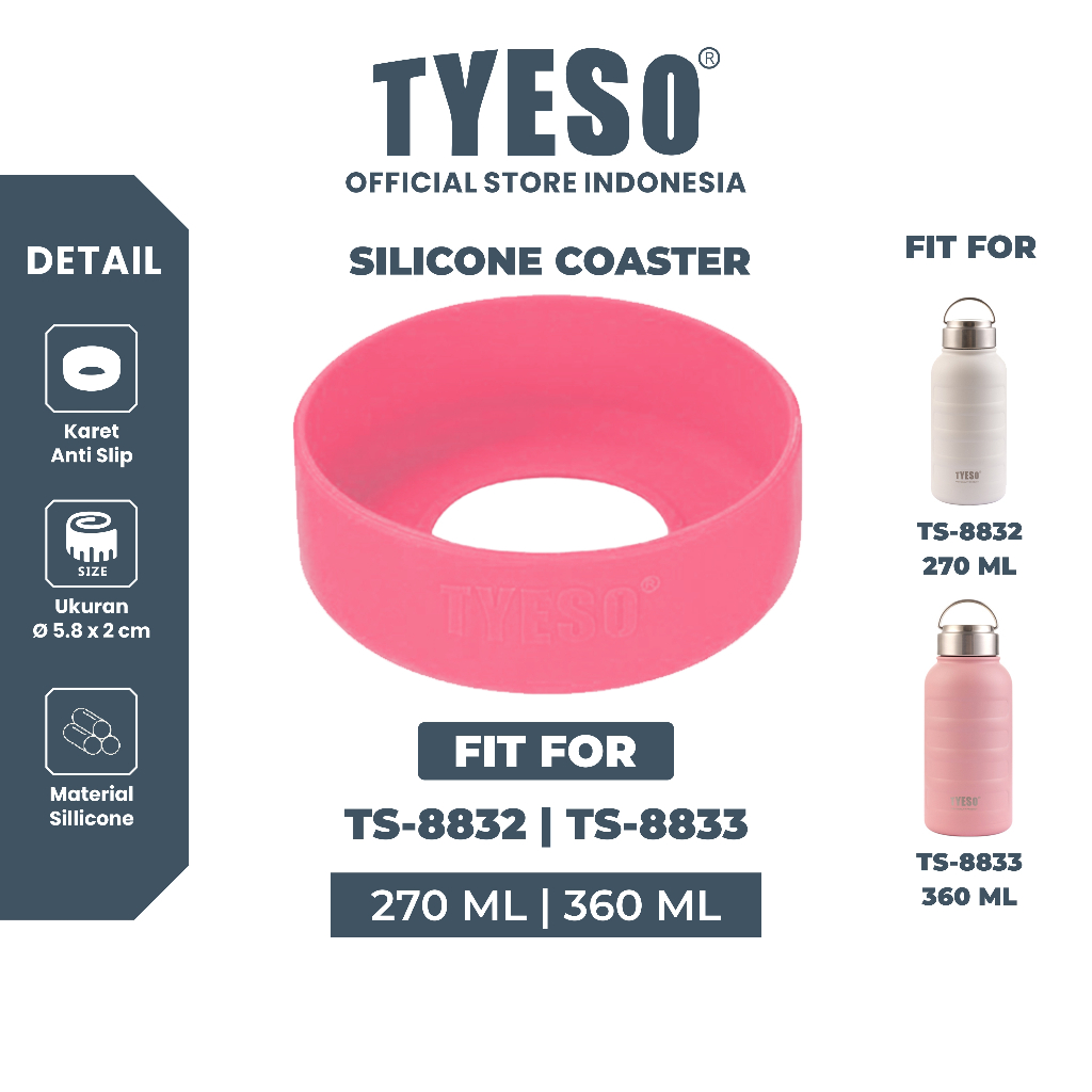Jual Tyeso Karet Anti Slip TS-8107 270ml/360ml TS-8832/TS-8833 SIlicone Coaster Original Tyeso ...
