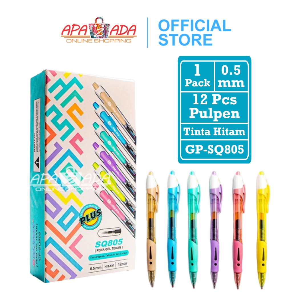 Jual Apazada - Gel Pen / Pulpen Gel 0.5mm [1 Pack - 12 Pcs Pulpen ...
