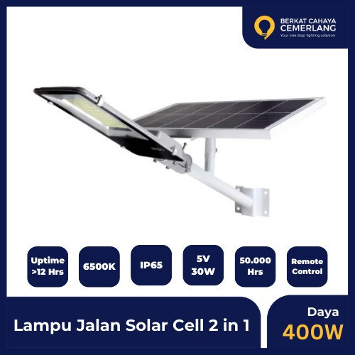 Jual Lampu Jalan Solar Cell PJU 2 IN 1 LED 400W STREET LIGHT | Shopee ...