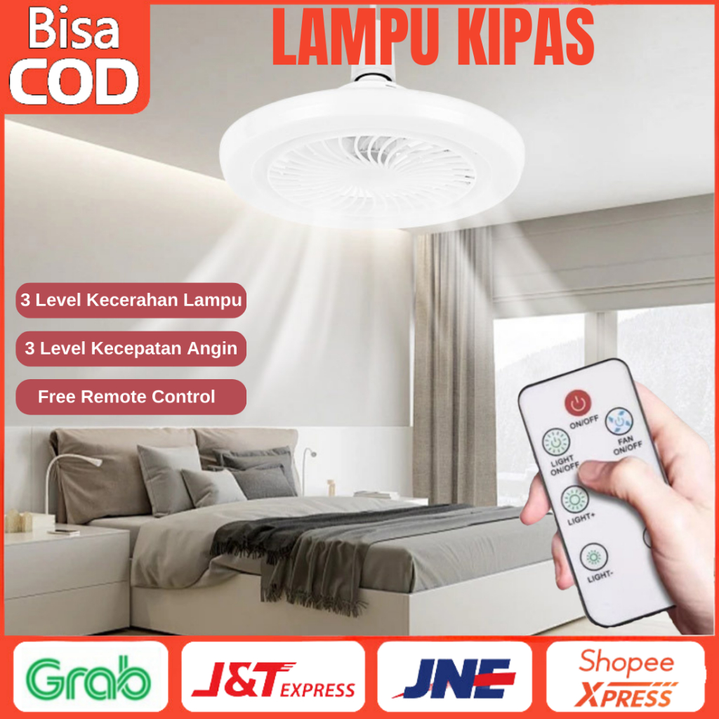 Jual Kipas Angin Dengan Lampu Remote Control LED Lampu Kipas Langit ...