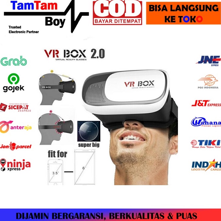 Jual KODE B24H Kacamata Virtual Reality Box 2 VR 3D Glasses Game Movie Smartphone | Shopee Indonesia