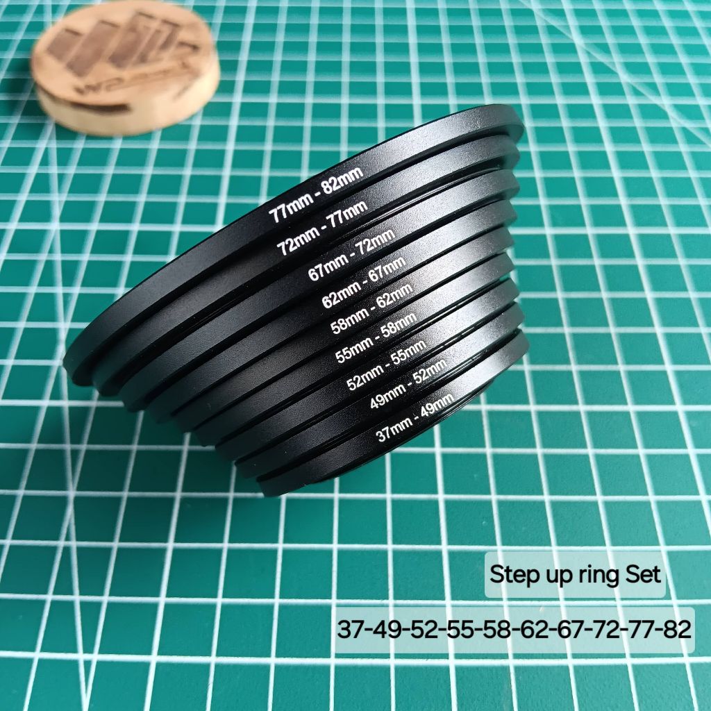 Jual 9pcs Step Up Filter Ring 37mm 49mm 52mm 55mm 58mm 62mm 67mm 72mm ...